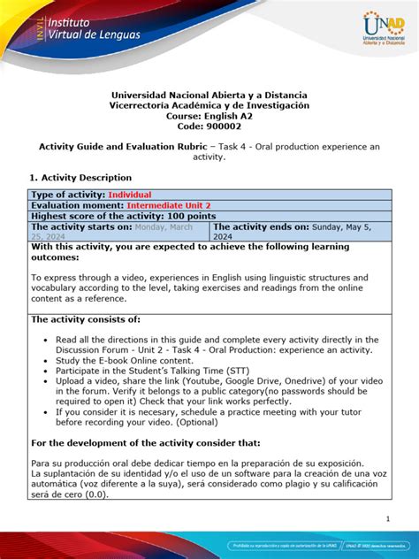 Task 4 Oral Production Experience And Activity Pdf Plagiarism