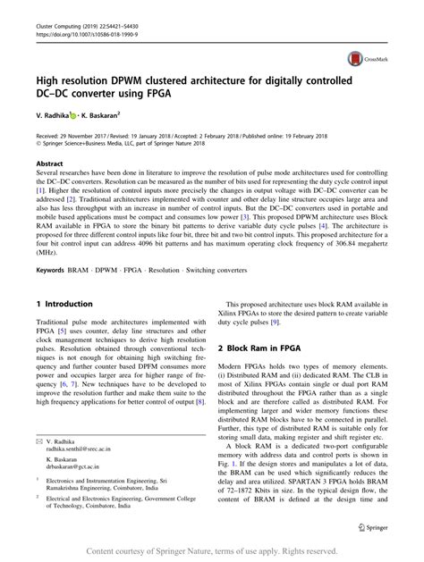 High Resolution Dpwm Clustered Architecture For Digitally Controlled Dc