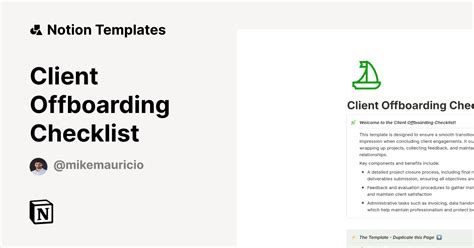 Client Offboarding Checklist Template Notion Marketplace
