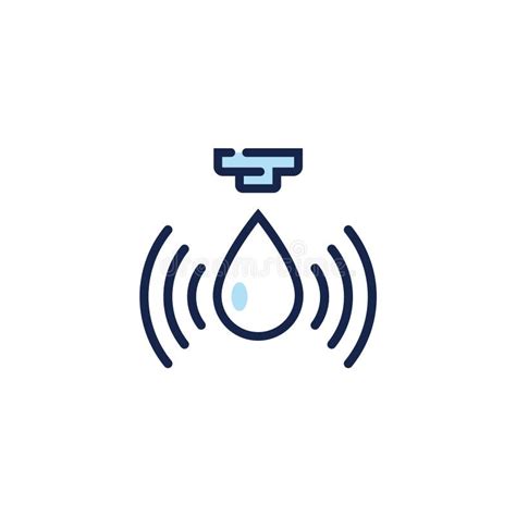 Water Sensor Vector Icon Water Flow Drop Control Sensor Logo Design