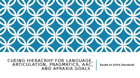 Cueing Hierarchy Charts For Slp Goals Asha Aligned Language