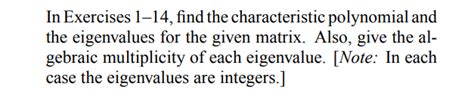 solved in exercises 1 14 find the characteristic polynomial