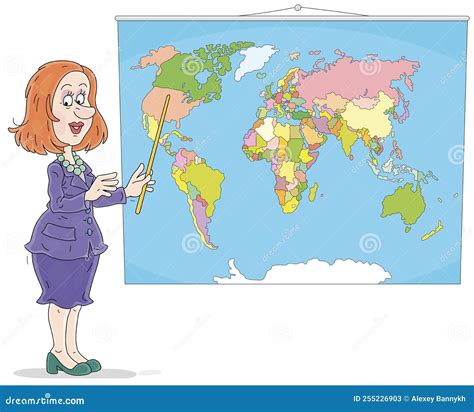 Political Geography Lesson At School Stock Vector Illustration Of
