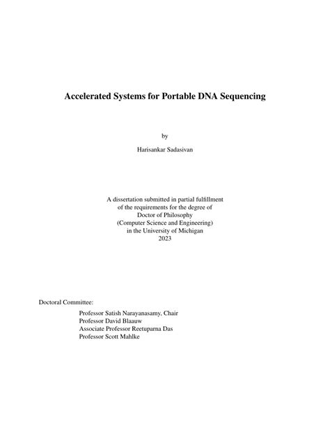 Pdf Accelerated Systems For Portable Dna Sequencing