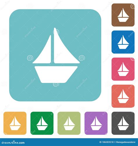 Flat Sailboat Icons Stock Illustration Illustration Of Multicolored 186303518