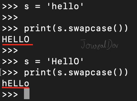 Строковая функция str swapcase в Python новая строка с символами