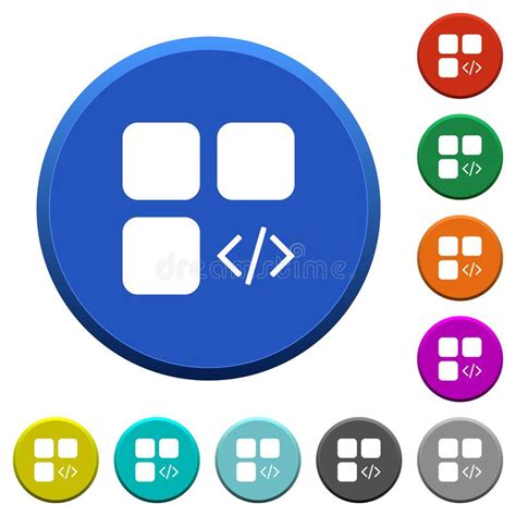 Component Programming Beveled Buttons Stock Vector Illustration Of Particle Linkage