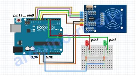 Arduino Rfid Rc522 подключение чтение метки скетч схема