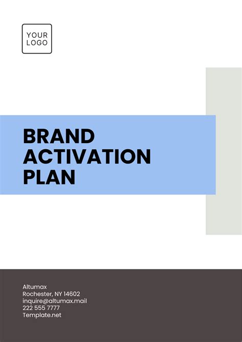 Free Brand Activation Plan Templates Editable And Printable