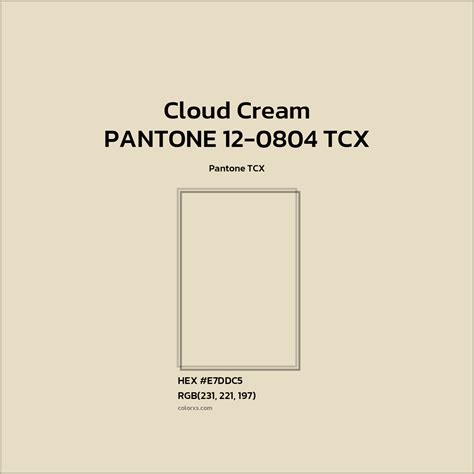 Pantone 12 0804 Tcx Cloud Cream Complementary Or Opposite Color Name