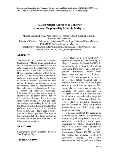 a data mining approach to construct graduates employability model in