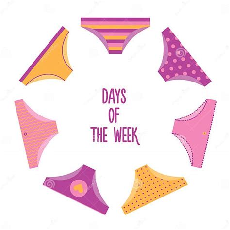 Days of the Week Woman Panties Set Stock Vector - Illustration of isolated, personal: 80889028