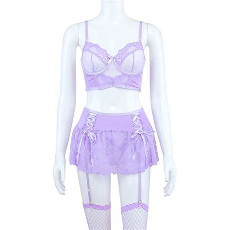 Lavender Purple Ballerina Skirt Lingerie Set Bra And Panty Set Ddlg
