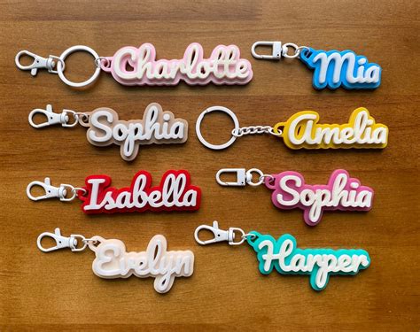 Bulk 51020 Custom Personalized 3d Printed Name Keychains Keyring Backpack Bottle Lunch Box Tag