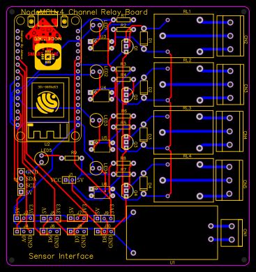 Nodemcu Channel Relay Board With Sensor Interface Easyeda Open Source Hardware Lab