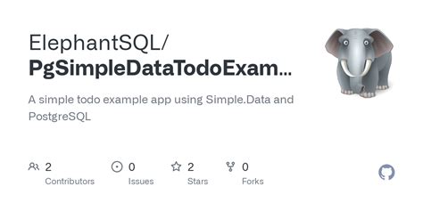 Github Elephantsql Pgsimpledatatodoexample A Simple Todo Example App Using Simple Data And