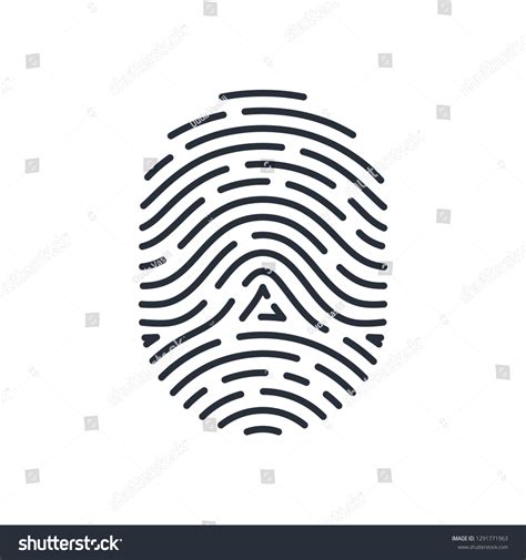 Abstract Fingerprint Icon Scifi Future Identification Stock Vector Royalty Free 1291771963