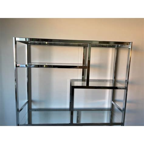 70s Mid Century Milo Baughman Style Chrome Etagere Display Shelf Chairish