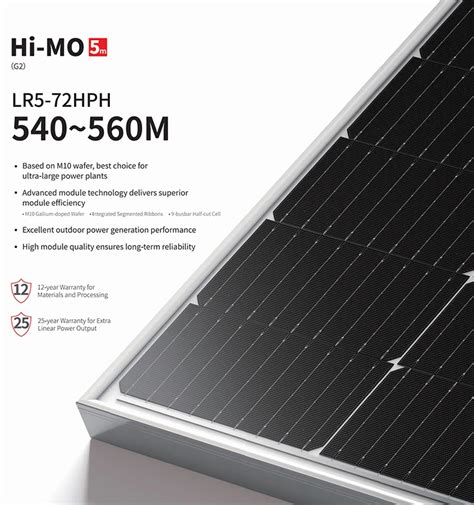 Longi Solar Cell Module Panel Array Lr5 72hph 545m Perovskite Solar Panel Pv Modul Eu Stock