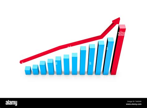 3d rendering front view of business statistic increasing graph chart
