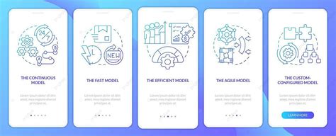 Mobile App Screen Featuring Blue Gradient Onboarding For Supply Chain Models Vector Efficiency