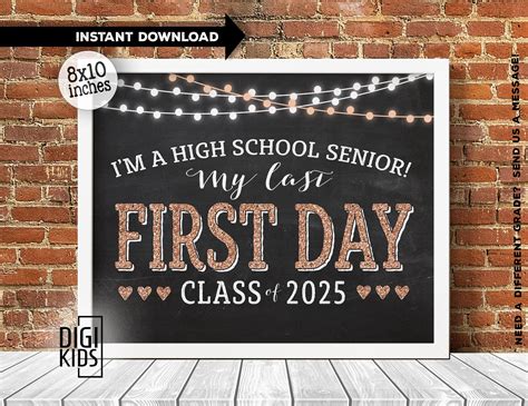 1st Day Of High School Sign 2024 First Day Of Senior Year Class Of