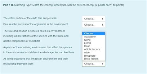 Solved Part 1 B Matching Type Match The Concept Chegg Com