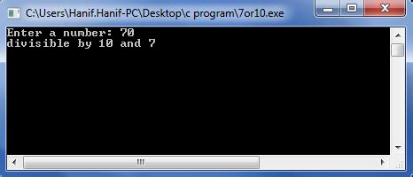 C Program To Check The Number Is Divisible By And Or Not