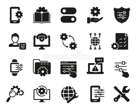 Setup Repair And Settings Black Icon Set Tech Support Settings And