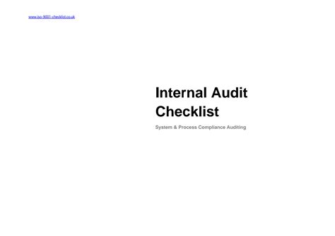 SOLUTION Iso Internal Audit Checklist Sample Studypool