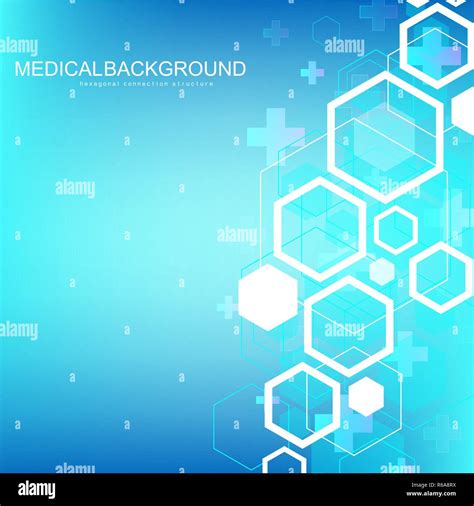 Abstract Hexagonal Background With Waves Hexagonal Molecular