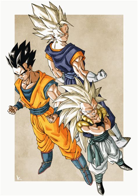 Son Gohan Vegetto And Gotenks Dragon Ball And 1 More Drawn By