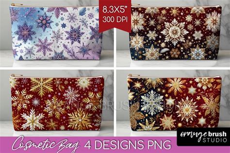 Snowflakes Cosmetic Bag Christmas Makeup Bag Png 4898011