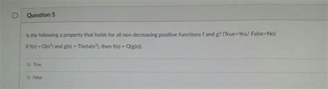 Solved D Question Is The Following A Property That Holds Chegg