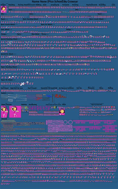 Nene Pico School Sprite Sheet By Crowsar On Deviantart