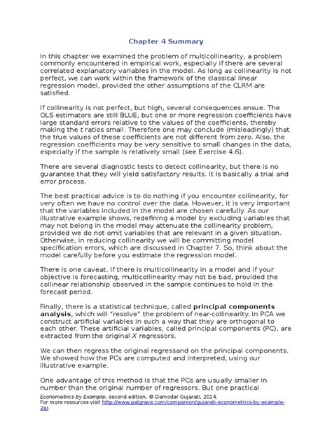 Chapter 4 Pdf Multicollinearity Principal Component Analysis