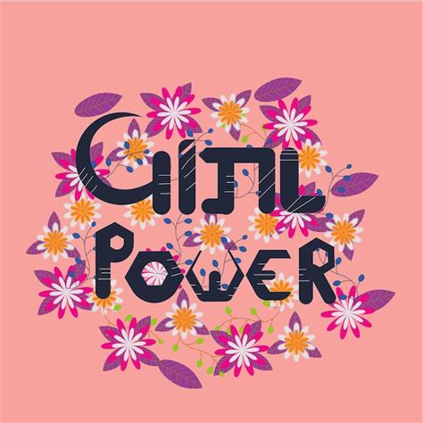Premium Vector Girl Power Text Art
