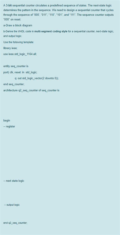 Solved A 3 Bit Sequential Counter Circulates A Predefined