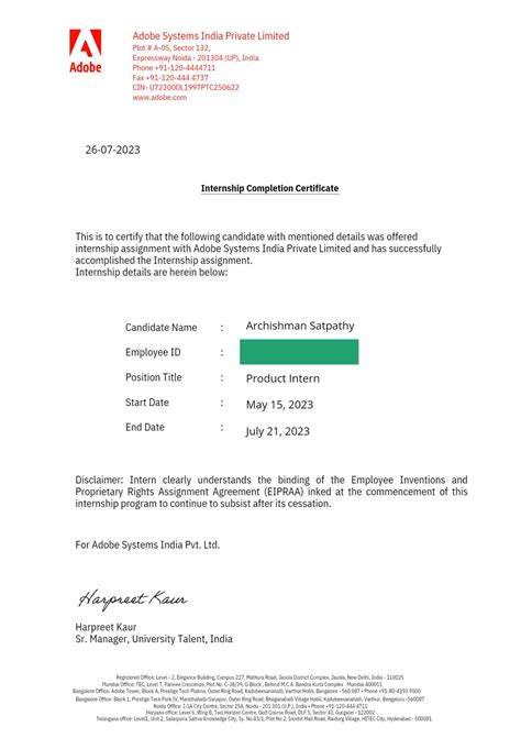 Archishman Satpathy On Linkedin Internship Connections Product Adobe Update Career