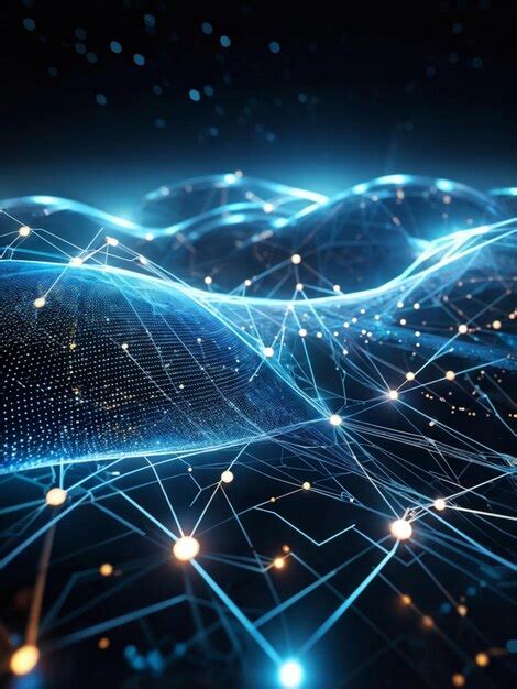 Futuristic Cyber Network With Glowing Data Streams Premium Ai