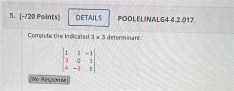 solved compute the indicated 3×3 determinant