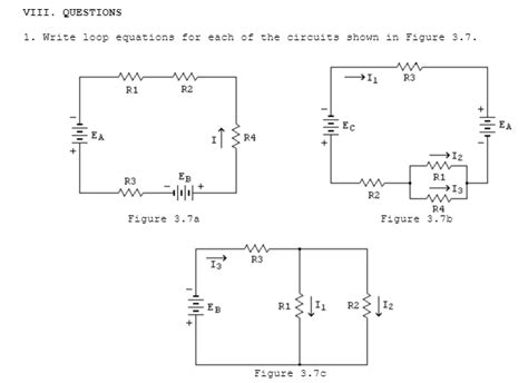 solved 1 write loop equations for each of the circuits
