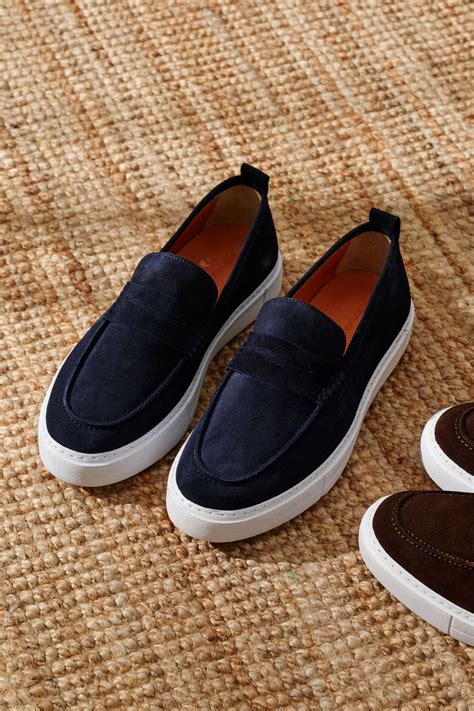 Синие замшевые слипоны пенни-лоферы (slip-on penny loafers) - купить по ...