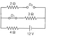 The Circuit Has Two Oppositely Connected Ideal Diodes In Parallel What Is The Current Flowing