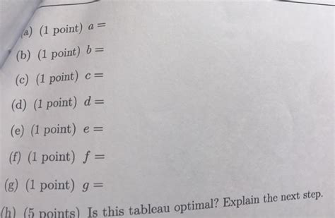 solved 2 the following is the current simplex tableau of a