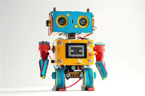 Premium Photo Diy Arduino Robot Displayed On White Background Built