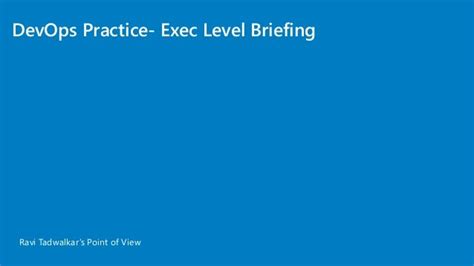 Devops Exec Level Briefing