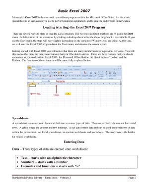 Fillable Online Microsofts Excel 2007 Is The Electronic Spreadsheet Program Within The Microsoft