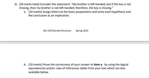 Solved Marks Total Consider The Statement My Chegg