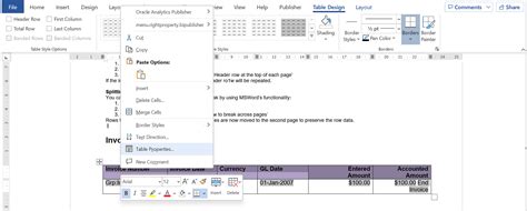 how to table header on each page and control the row record split